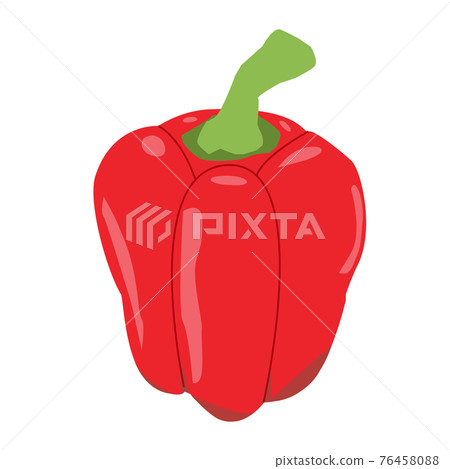 fresh red pepper vegetable icon on white... - Stock Illustration ...