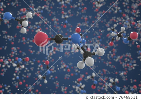 Methyl isocyanate molecule made with balls,... - Stock Illustration ...