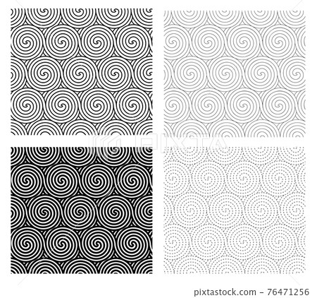 Set of Seamless spiral line pattern vector art - Stock Illustration ...
