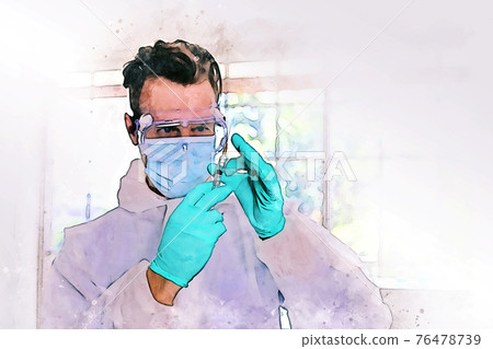 Young men scientist testing and checking in lab... - Stock Illustration ...