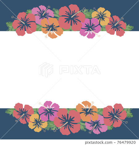 Hibiscus flower frame_illustration material - Stock Illustration ...