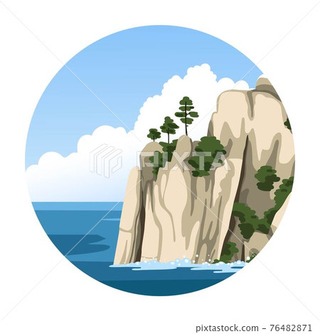 Sea rock. Simple round vector illustration with... - Stock Illustration ...