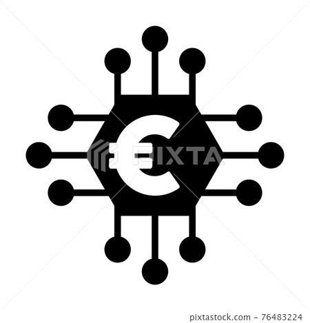 Digital euro coin icon vector currency symbol... - Stock Illustration ...