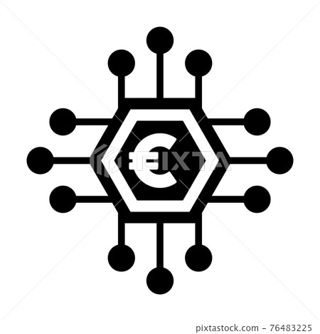 Digital euro icon vector currency symbol for... - Stock Illustration ...
