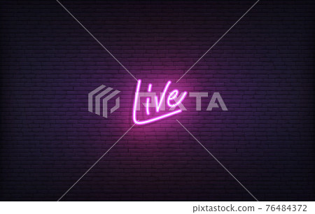 Live neon sign. Glowing neon lettering Live On... - Stock Illustration ...