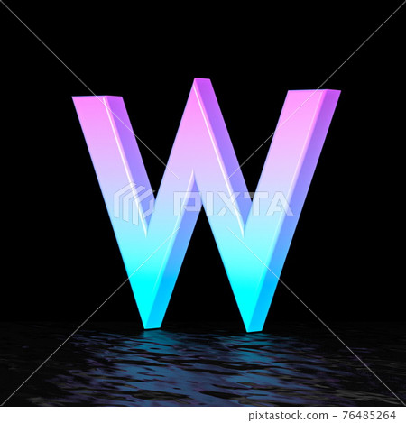 Cyan magenta font Letter W 3D - Stock Illustration [76485264] - PIXTA