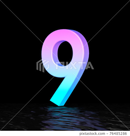 Cyan magenta font Number 9 NINE 3D - Stock Illustration [76485286] - PIXTA