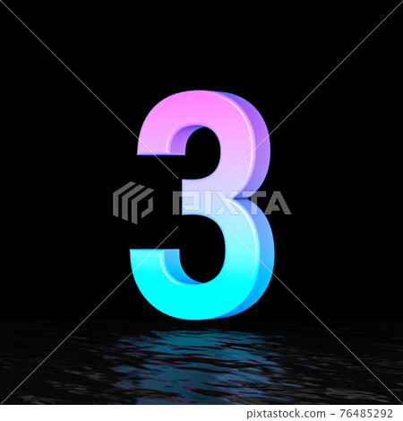 Cyan magenta font Number 3 THREE 3D - Stock Illustration [76485292] - PIXTA