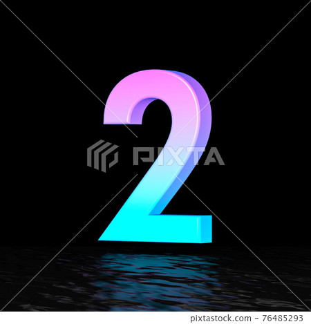 Cyan magenta font Number 2 TWO 3D - Stock Illustration [76485293] - PIXTA
