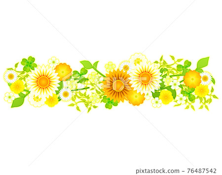 Yellow Flower Border Line