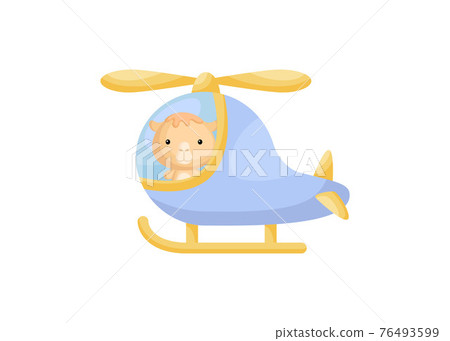 Cute little camel pilot in blue helicopter.... - Stock Illustration ...