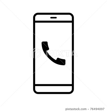 Telephone inquiry Smartphone icon (line version) - Stock Illustration ...