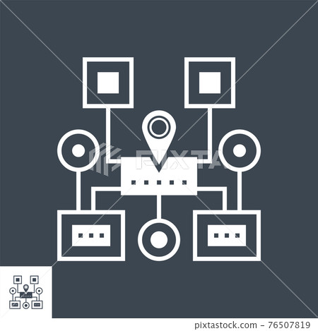 Sitemap Navigation Vector Glyph Icon - Stock Illustration [76507819 ...