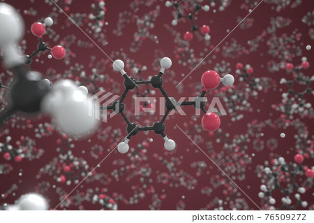 P-toluic acid molecule made with balls,... - Stock Illustration ...