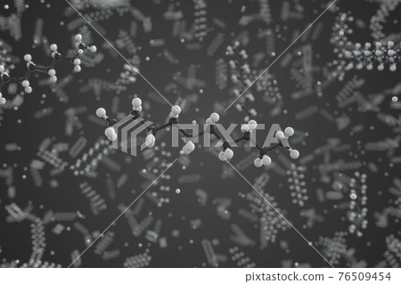 Decane molecule made with balls, conceptual... - Stock Illustration ...