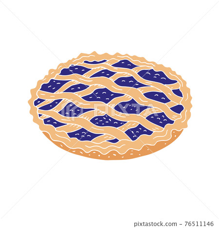 Vector hand drawn doodle sketch colored pie tart - Stock Illustration ...