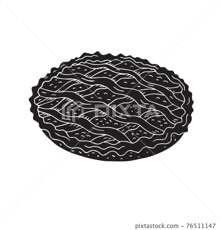 Vector hand drawn doodle sketch black pie tart - Stock Illustration ...