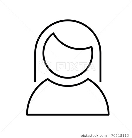 Female person thin line icon - Stock Illustration [76518113] - PIXTA