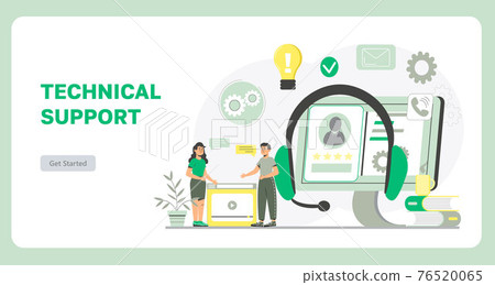 Technical support or call center concept... - Stock Illustration ...