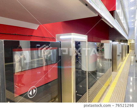 Modern Bus Station Platform Doors Installation Of A Bus Platform With