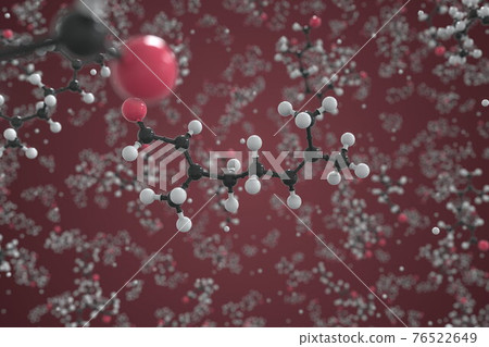 Citral molecule made with balls, scientific... - Stock Illustration ...