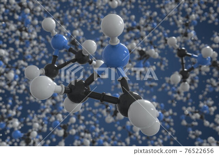 Polyethylenimine molecule made with balls,... - Stock Illustration ...