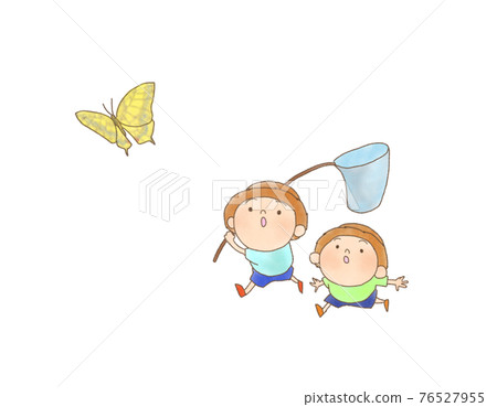 younger, bug catching, insect catching - Stock Illustration [76527955 ...