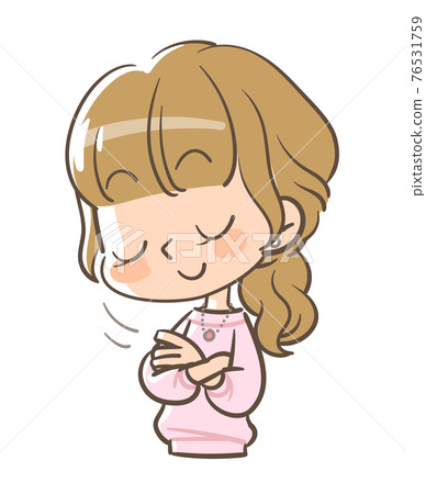 Yeah nodding girl 2 - Stock Illustration [76531759] - PIXTA