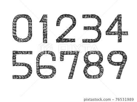 Numeric character handwritten font vector set - Stock Illustration ...