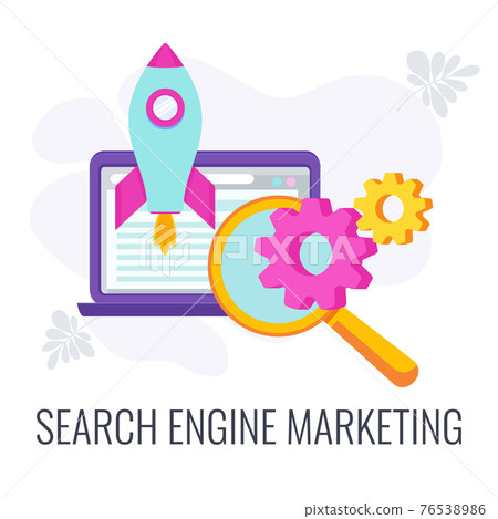Search engine marketing icon. SEO strategy.... - Stock Illustration ...