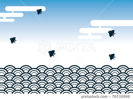 japanese pattern, surf, plover - Stock Illustration [76538998] - PIXTA