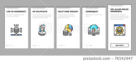 Digital Processing Onboarding Icons Set Vector - Stock Illustration ...