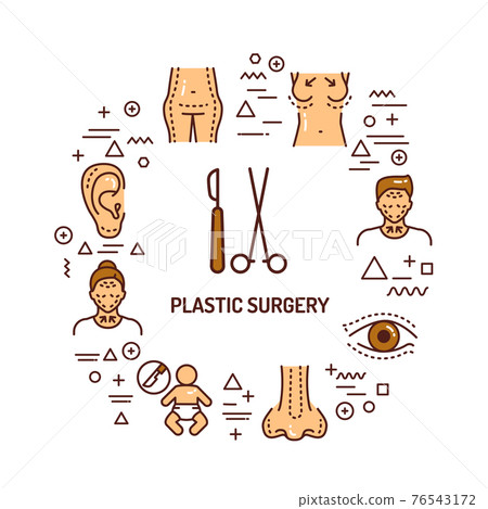 Plastic surgery web banner. Infographics with... - Stock Illustration ...