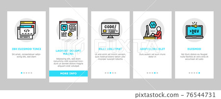 Dev Code Occupation Onboarding Icons Set Vector - Stock Illustration [76544731] - PIXTA