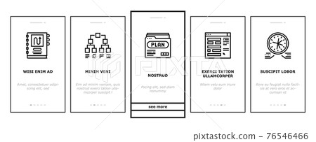 Planning Work Process Onboarding Icons Set Vector - Stock Illustration ...