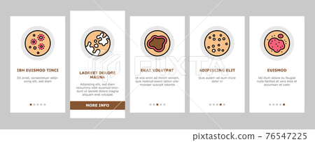 Skin Disease Symptom Onboarding Icons Set Vector - Stock Illustration ...