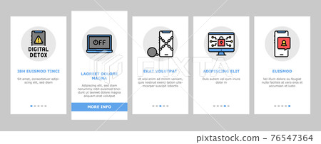 Digital Device Detox Onboarding Icons Set Vector - Stock Illustration ...