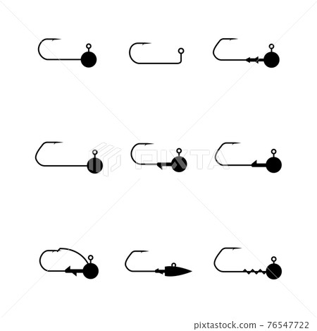 Set of different jig heads, vector illustration. - Stock Illustration ...