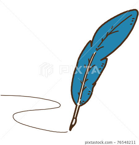 Hand-painted simple quill illustration with... - Stock Illustration ...