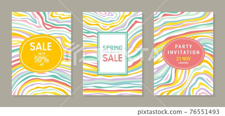 Set of three rectangular posters. Multicolored... - Stock Illustration ...