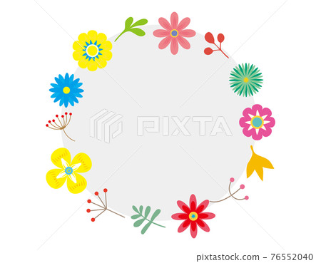 Colorful flower message card background frame - Stock Illustration ...