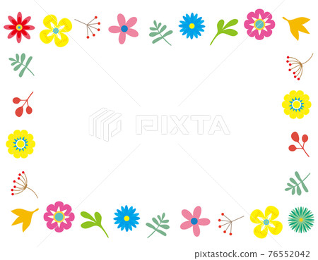 Colorful flower message card background frame - Stock Illustration ...