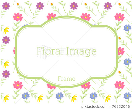 Colorful flower message card background frame - Stock Illustration ...