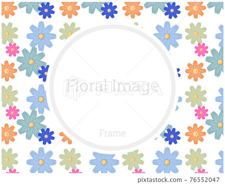 Colorful flower message card background frame - Stock Illustration ...