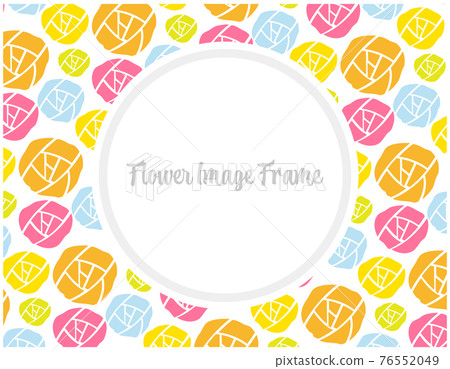 Colorful flower message card background frame - Stock Illustration ...