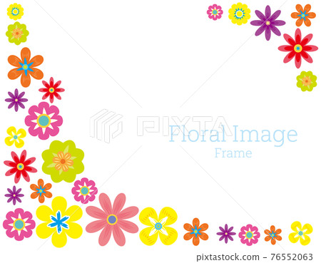 Colorful flower message card background frame - Stock Illustration ...