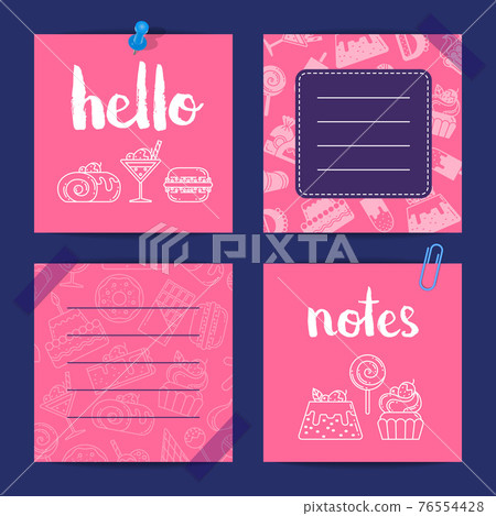 notes templates with sweets - Stock Illustration [76554428] - PIXTA