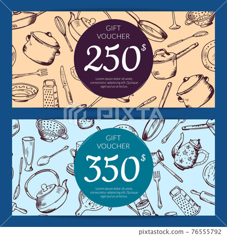 gift voucher or discount card kitchen - Stock Illustration [76555792 ...