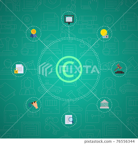 flat style copyright elements infographic on... - Stock Illustration ...