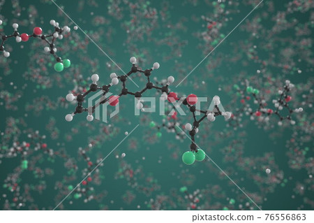 Permethrin molecule, ball-and-stick molecular... - Stock Illustration ...